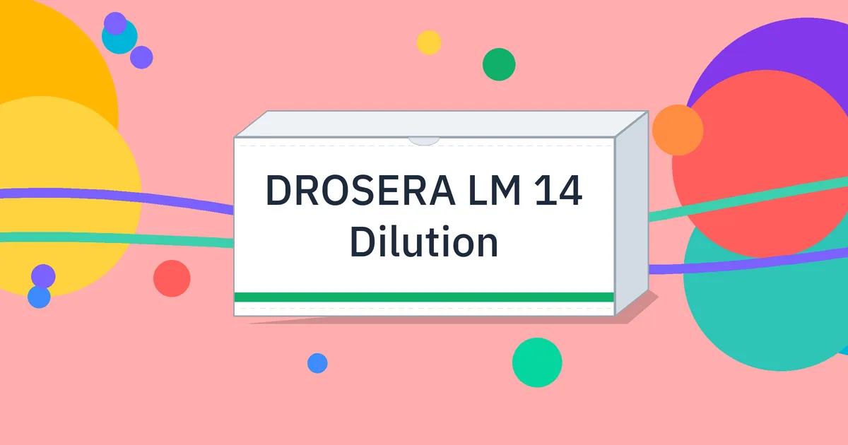 Symbolbild: Packung mit der Aufschrift DROSERA LM 14 Dilution (PZN 12843117) – Verfügbarkeit und Bezug in Apotheken in Frankfurt am Main