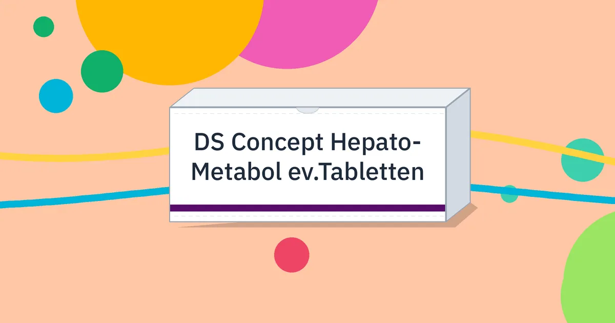 Symbolbild: Packung mit der Aufschrift DS Concept Hepato-Metabol ev.Tabletten (PZN 07378316) – Verfügbarkeit und Bezug in Apotheken in Frankfurt am Main