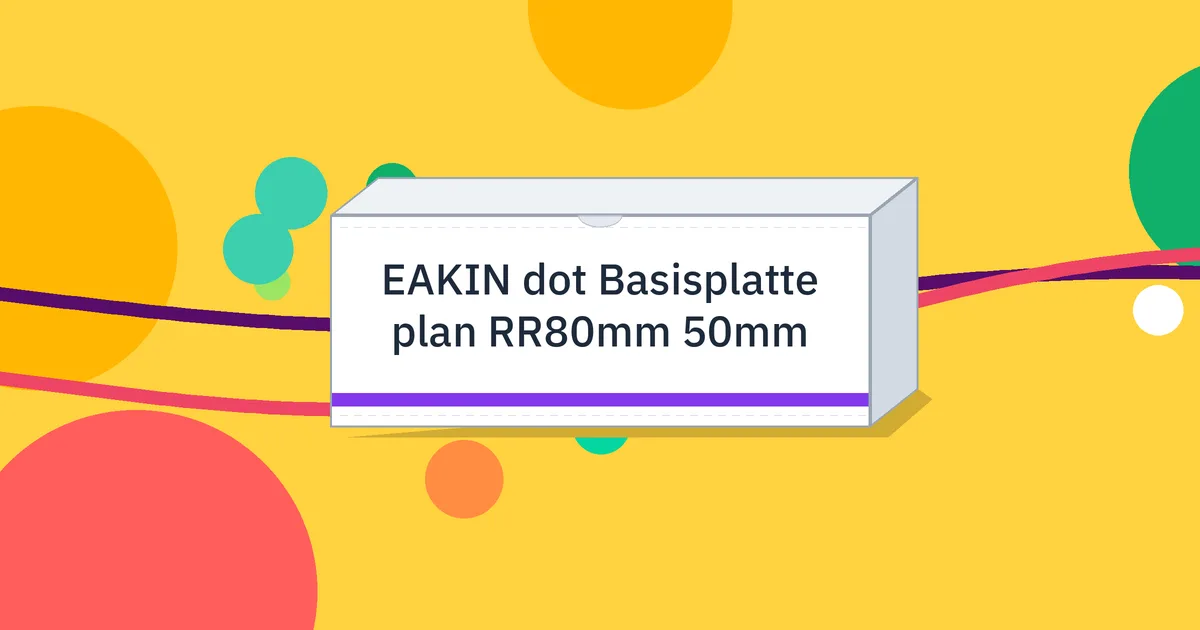 Symbolbild: Packung mit der Aufschrift EAKIN dot Basisplatte plan RR80mm 50mm (PZN 15529309) – Verfügbarkeit und Bezug in Apotheken in Frankfurt am Main
