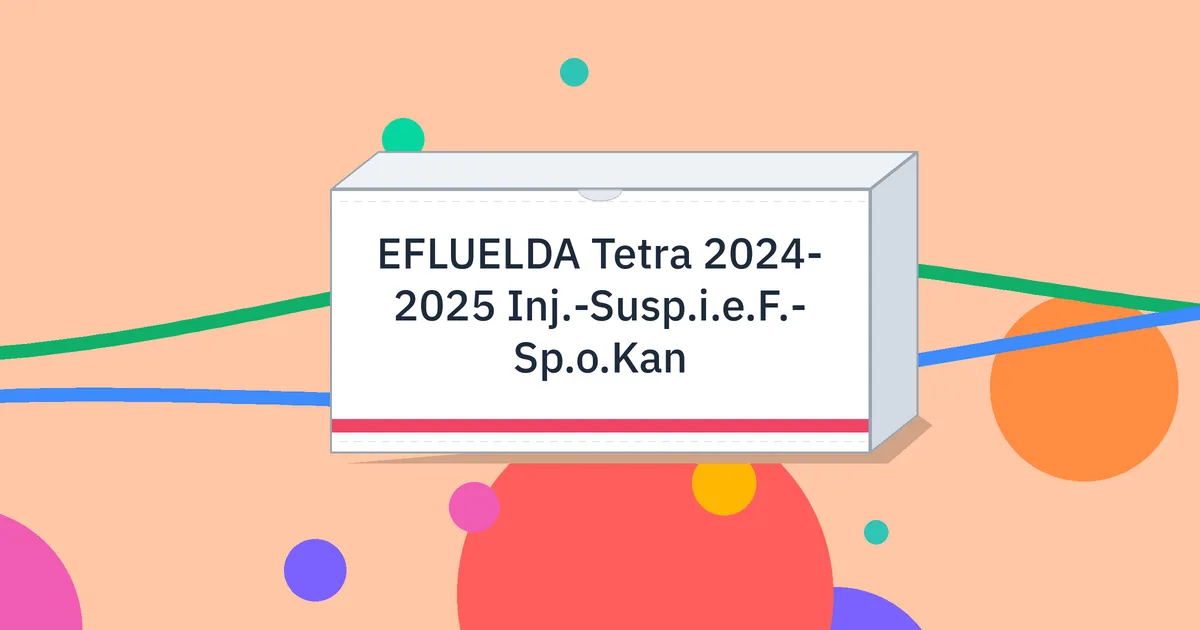 Symbolbild: Packung mit der Aufschrift EFLUELDA Tetra 2024-2025 Inj.-Susp.i.e.F.-Sp.o.Kan (PZN 18831517) – Verfügbarkeit und Bezug in Apotheken in Frankfurt am Main