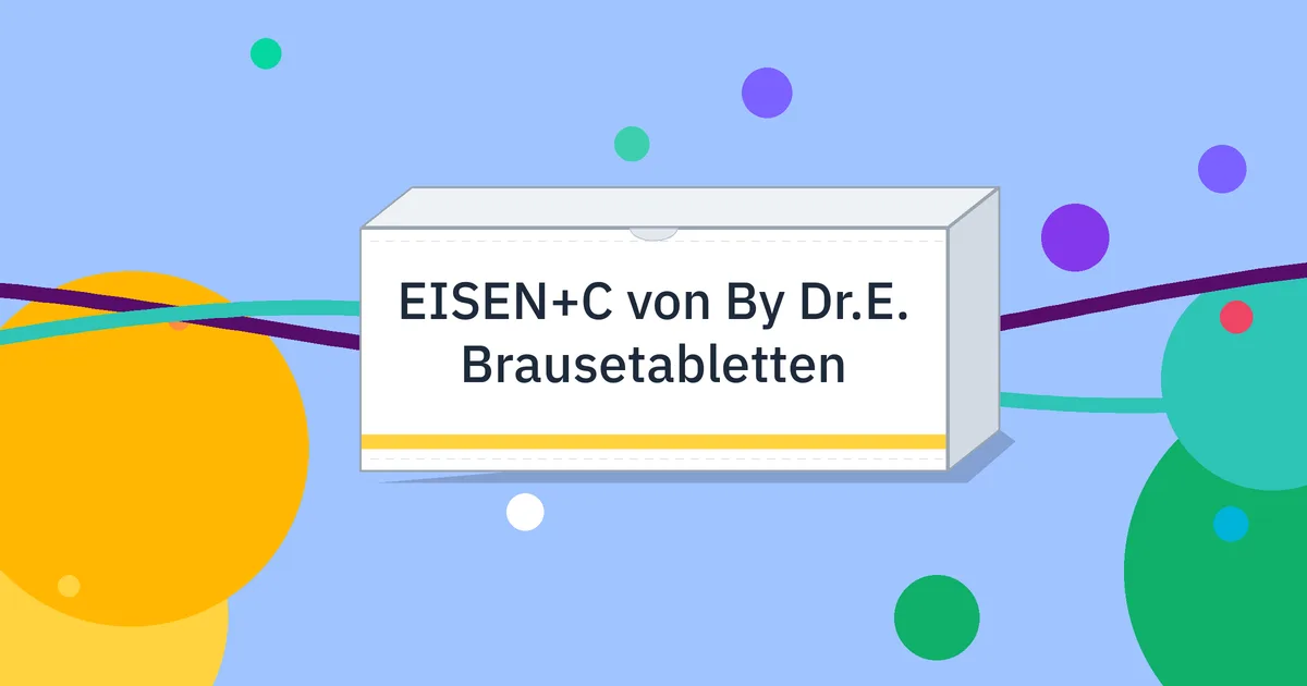 Symbolbild: Packung mit der Aufschrift EISEN+C von By Dr.E. Brausetabletten (PZN 10557324) – Verfügbarkeit und Bezug in Apotheken in Frankfurt am Main