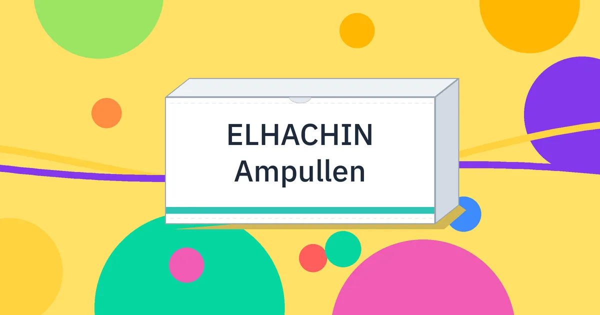 Symbolbild: Packung mit der Aufschrift ELHACHIN Ampullen (PZN 04189603) – Verfügbarkeit und Bezug in Apotheken in Frankfurt am Main