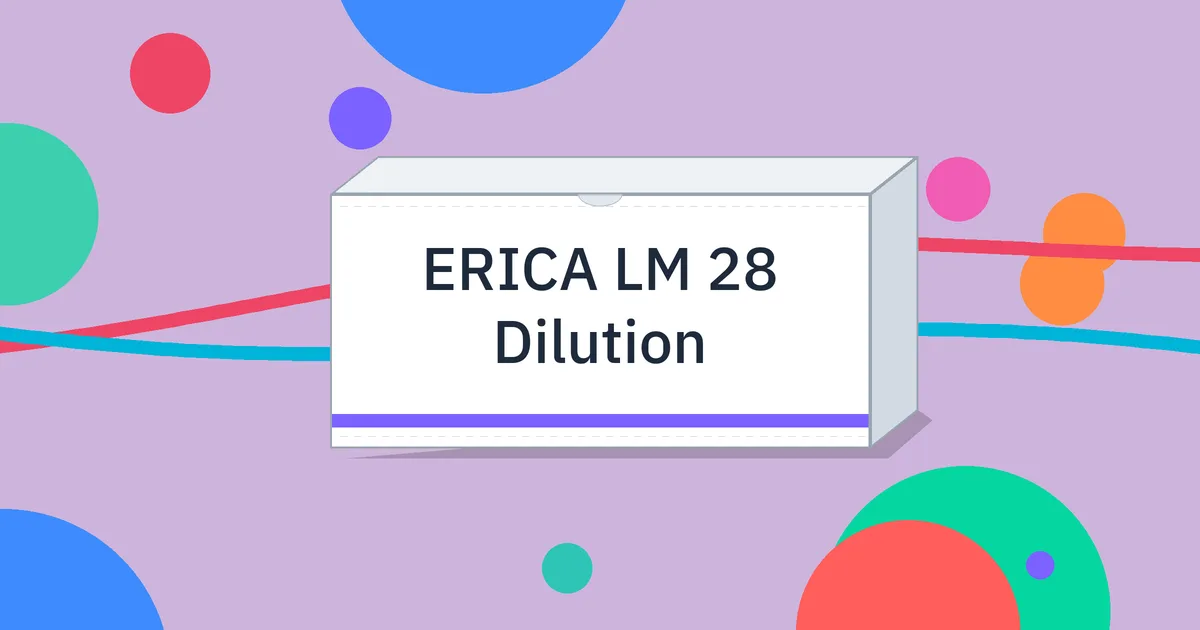 Symbolbild: Packung mit der Aufschrift ERICA LM 28 Dilution (PZN 13477867) – Verfügbarkeit und Bezug in Apotheken in Frankfurt am Main