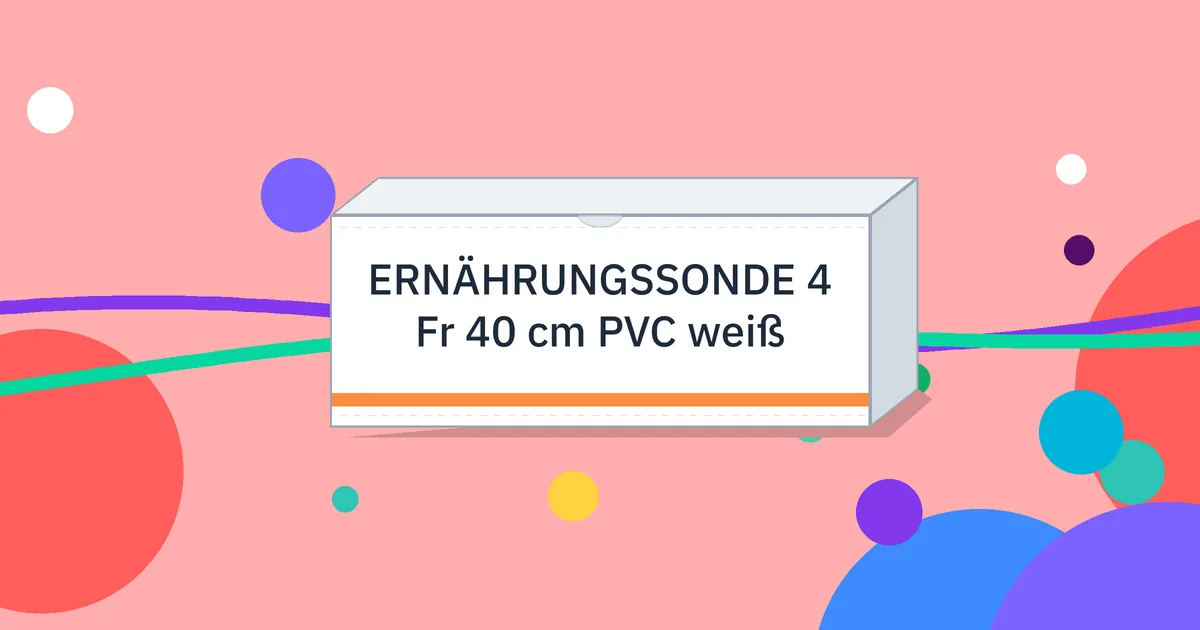 Symbolbild: Packung mit der Aufschrift ERNÄHRUNGSSONDE 4 Fr 40 cm PVC weiß (PZN 00903239) – Verfügbarkeit und Bezug in Apotheken in Frankfurt am Main