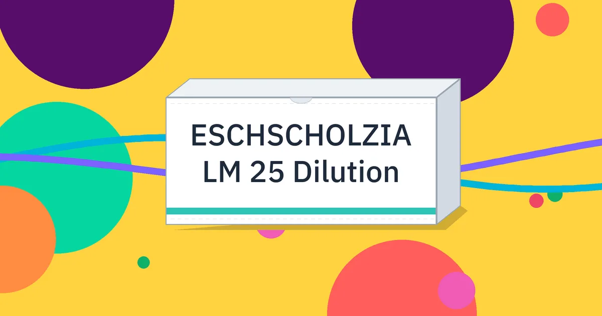 Symbolbild: Packung mit der Aufschrift ESCHSCHOLZIA LM 25 Dilution (PZN 13480125) – Verfügbarkeit und Bezug in Apotheken in Frankfurt am Main