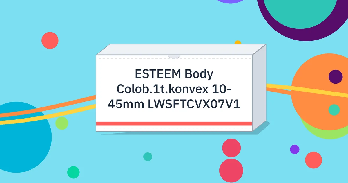 Symbolbild: Packung mit der Aufschrift ESTEEM Body Colob.1t.konvex 10-45mm LWSFTCVX07V1 (PZN 18838175) – Verfügbarkeit und Bezug in Apotheken in Frankfurt am Main