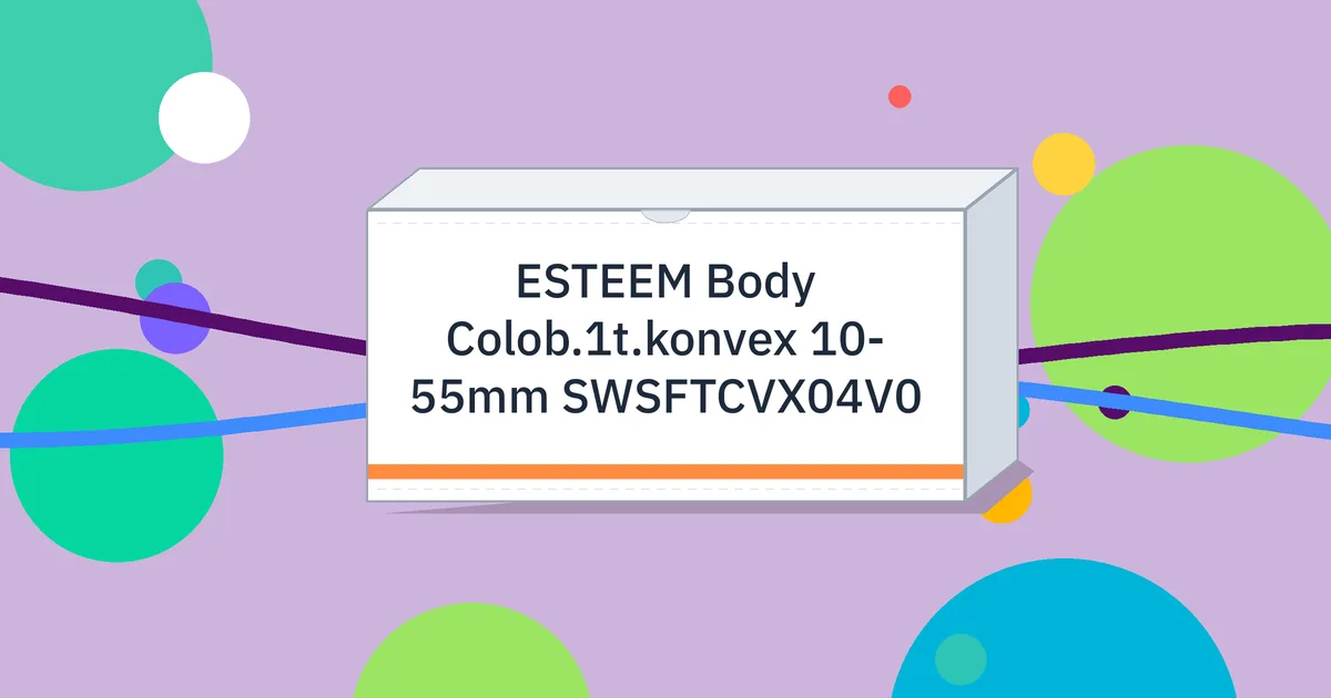 Symbolbild: Packung mit der Aufschrift ESTEEM Body Colob.1t.konvex 10-55mm SWSFTCVX04V0 (PZN 18837951) – Verfügbarkeit und Bezug in Apotheken in Frankfurt am Main