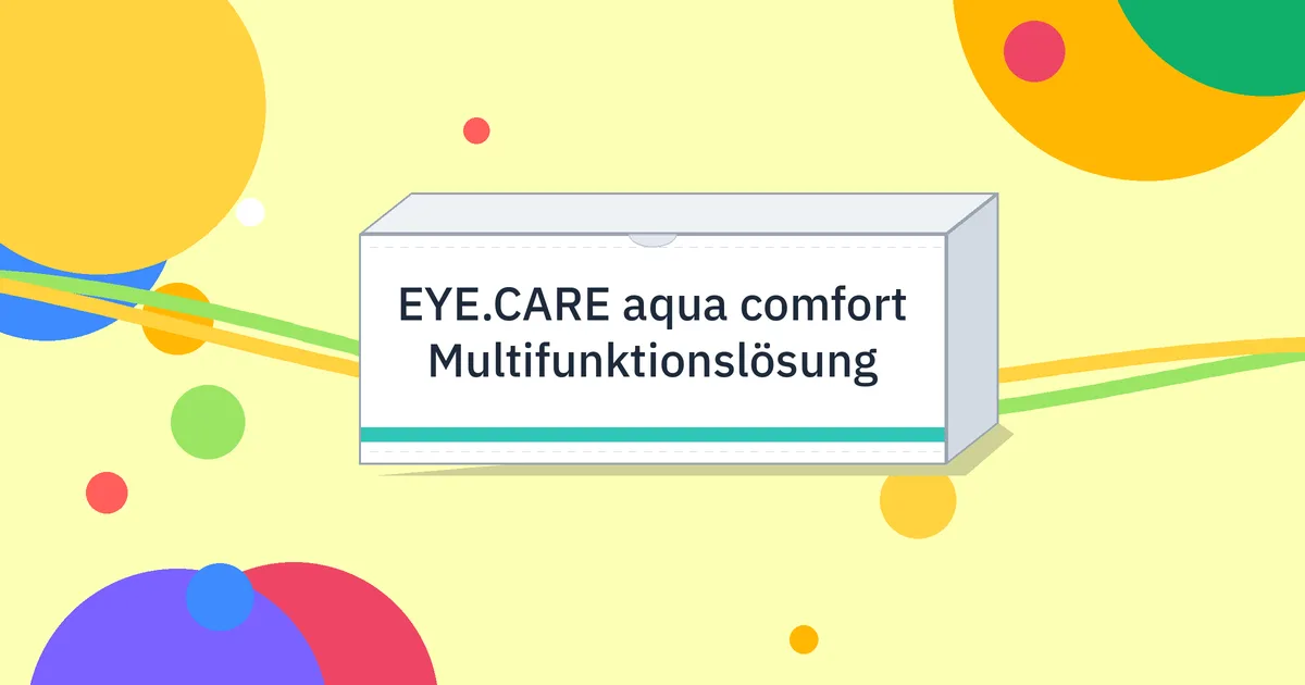 Symbolbild: Packung mit der Aufschrift EYE.CARE aqua comfort Multifunktionslösung (PZN 20196241) – Verfügbarkeit und Bezug in Apotheken in Frankfurt am Main