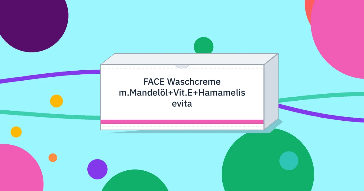 Symbolbild: Packung mit der Aufschrift FACE Waschcreme m.Mandelöl+Vit.E+Hamamelis evita (PZN 16203946) – Verfügbarkeit und Bezug in Apotheken in Frankfurt am Main