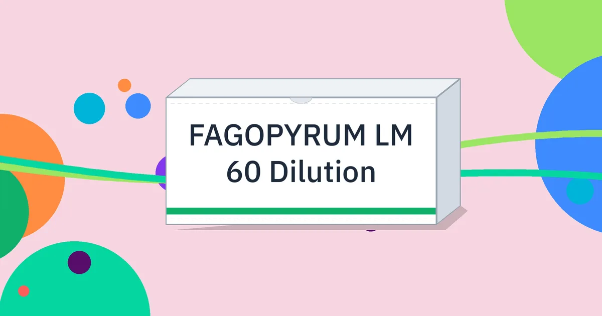Symbolbild: Packung mit der Aufschrift FAGOPYRUM LM 60 Dilution (PZN 13486731) – Verfügbarkeit und Bezug in Apotheken in Frankfurt am Main