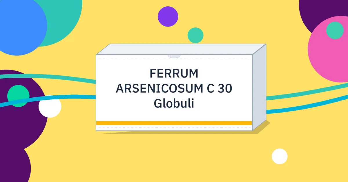 Symbolbild: Packung mit der Aufschrift FERRUM ARSENICOSUM C 30 Globuli (PZN 16690892) – Verfügbarkeit und Bezug in Apotheken in Frankfurt am Main