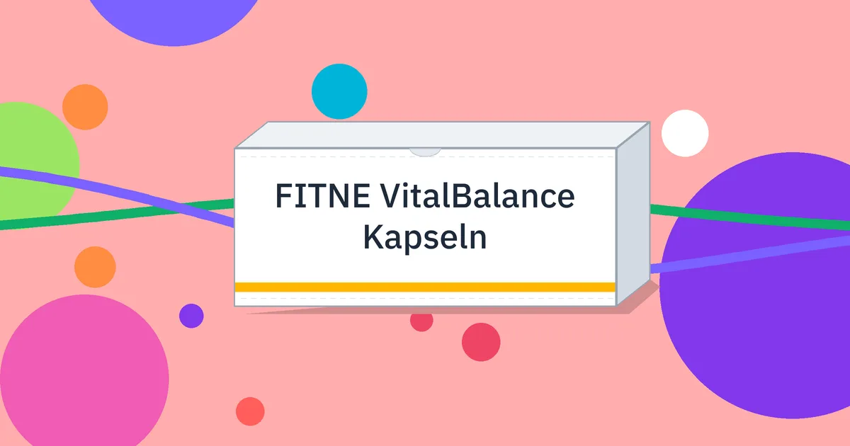 Symbolbild: Packung mit der Aufschrift FITNE VitalBalance Kapseln (PZN 18494818) – Verfügbarkeit und Bezug in Apotheken in Frankfurt am Main
