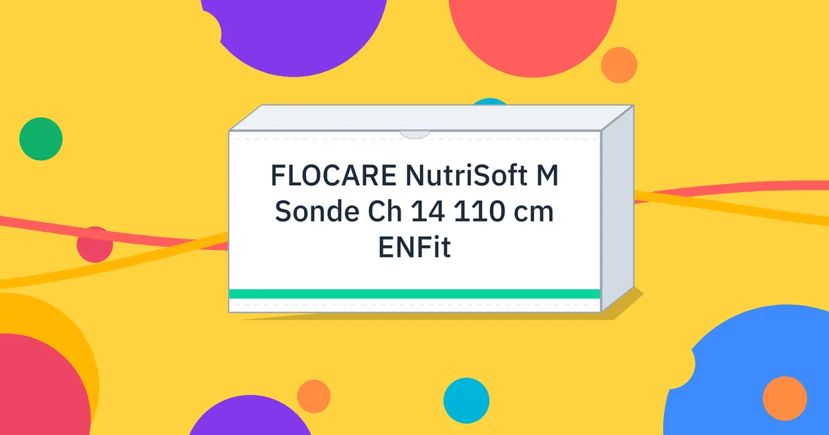Symbolbild: Packung mit der Aufschrift FLOCARE NutriSoft M Sonde Ch 14 110 cm ENFit (PZN 13874522) – Verfügbarkeit und Bezug in Apotheken in Frankfurt am Main