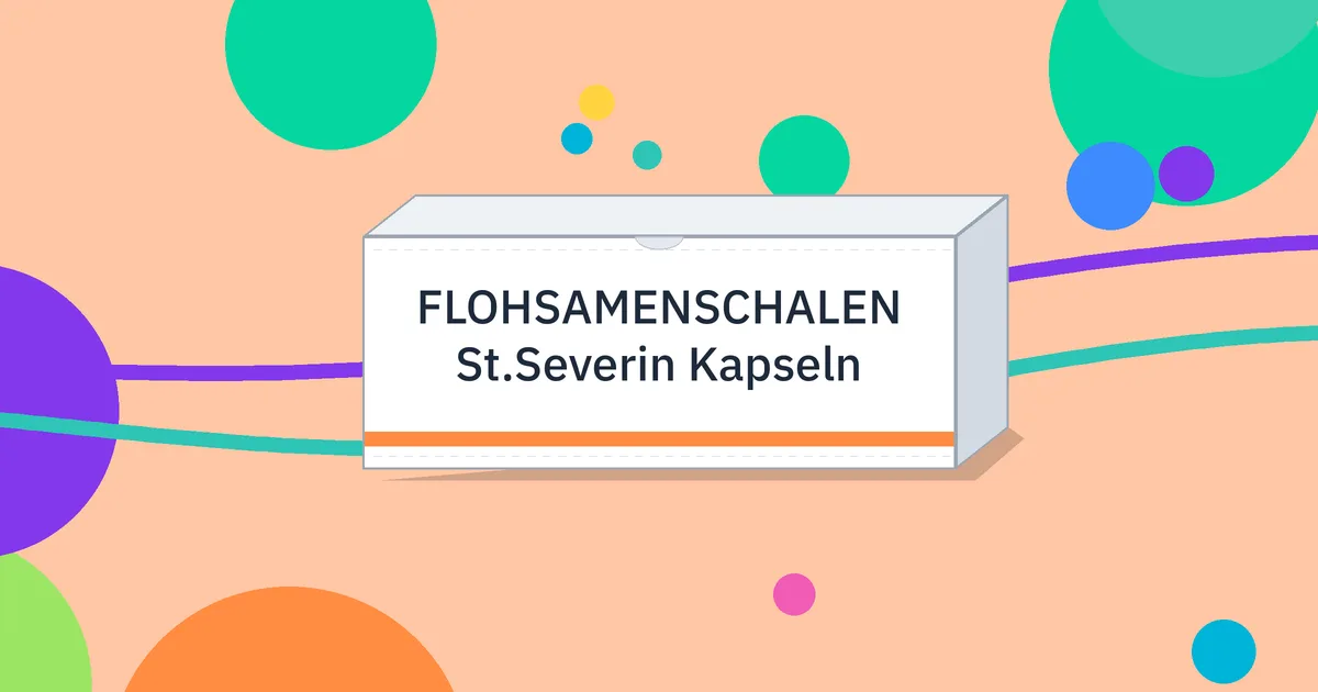 Symbolbild: Packung mit der Aufschrift FLOHSAMENSCHALEN St.Severin Kapseln (PZN 15614340) – Verfügbarkeit und Bezug in Apotheken in Frankfurt am Main