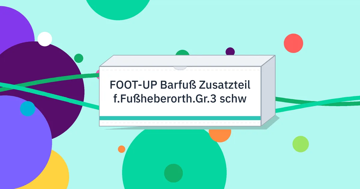 Symbolbild: Packung mit der Aufschrift FOOT-UP Barfuß Zusatzteil f.Fußheberorth.Gr.3 schw (PZN 19450906) – Verfügbarkeit und Bezug in Apotheken in Frankfurt am Main