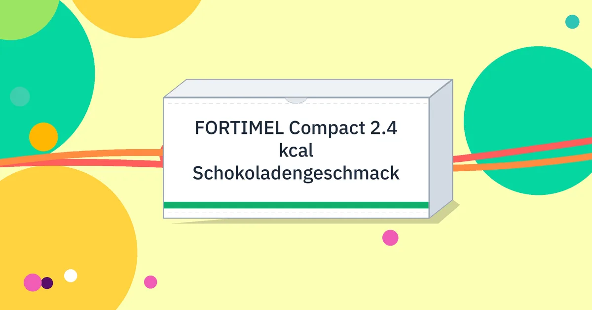 Symbolbild: Packung mit der Aufschrift FORTIMEL Compact 2.4 kcal Schokoladengeschmack (PZN 10743475) – Verfügbarkeit und Bezug in Apotheken in Frankfurt am Main