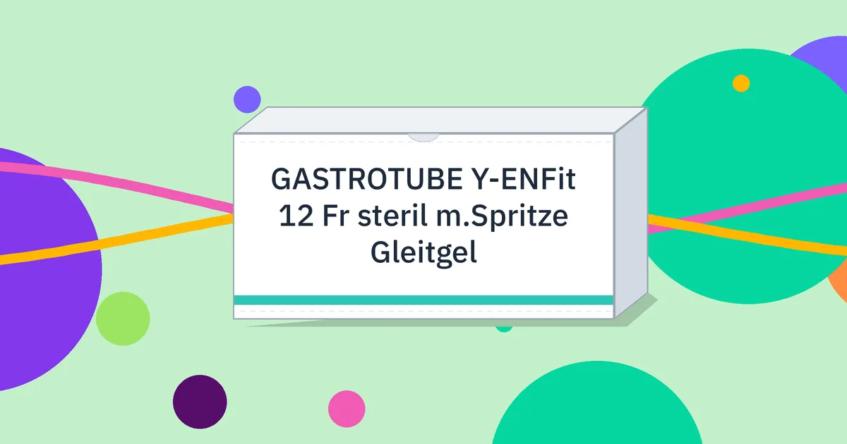 Symbolbild: Packung mit der Aufschrift GASTROTUBE Y-ENFit 12 Fr steril m.Spritze Gleitgel (PZN 16614661) – Verfügbarkeit und Bezug in Apotheken in Frankfurt am Main