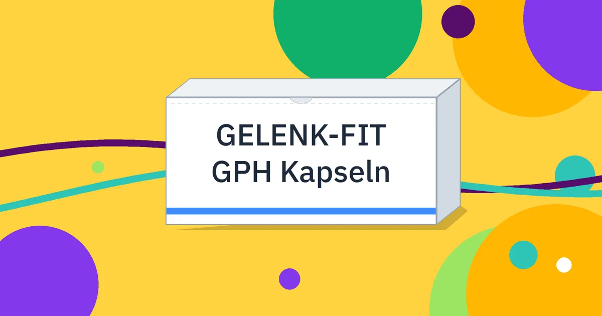 Symbolbild: Packung mit der Aufschrift GELENK-FIT GPH Kapseln (PZN 16129629) – Verfügbarkeit und Bezug in Apotheken in Frankfurt am Main