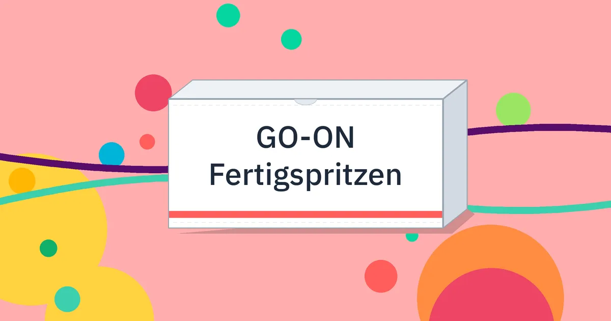 Symbolbild: Packung mit der Aufschrift GO-ON Fertigspritzen (PZN 14369921) – Verfügbarkeit und Bezug in Apotheken in Frankfurt am Main