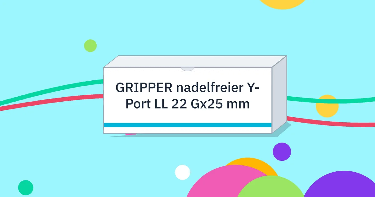Symbolbild: Packung mit der Aufschrift GRIPPER nadelfreier Y-Port LL 22 Gx25 mm (PZN 09675886) – Verfügbarkeit und Bezug in Apotheken in Frankfurt am Main