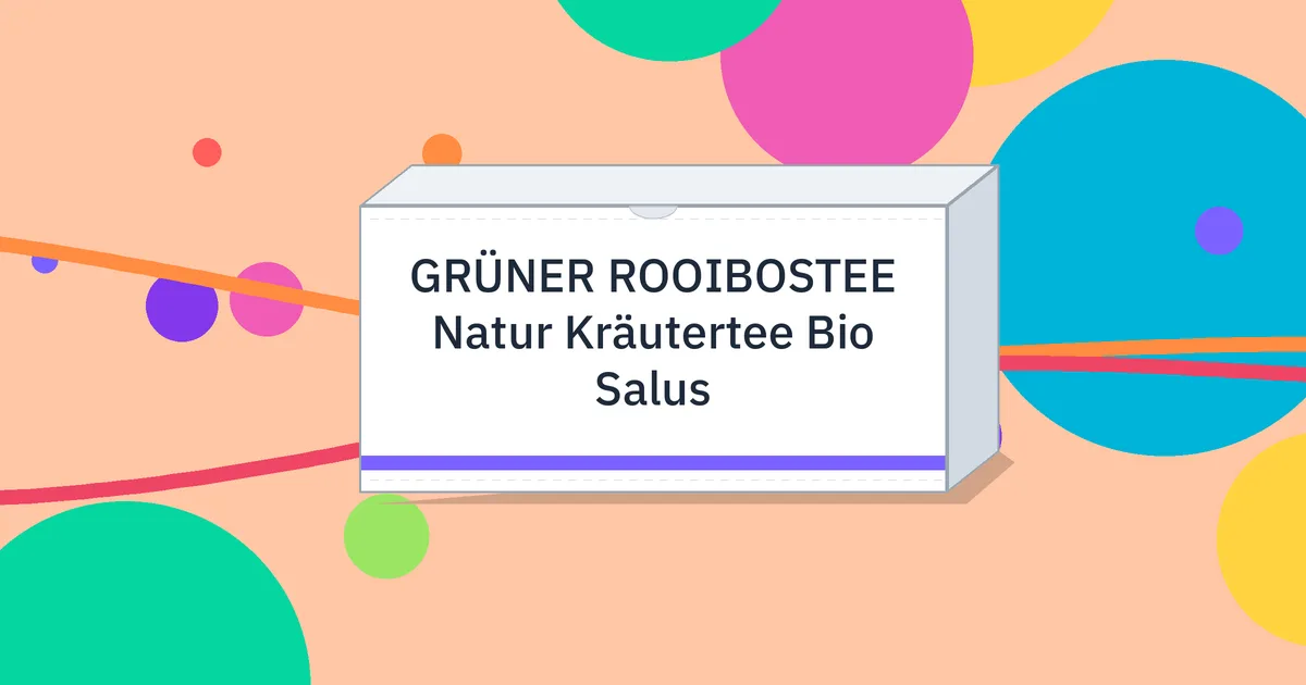 Symbolbild: Packung mit der Aufschrift GRÜNER ROOIBOSTEE Natur Kräutertee Bio Salus (PZN 06145165) – Verfügbarkeit und Bezug in Apotheken in Frankfurt am Main