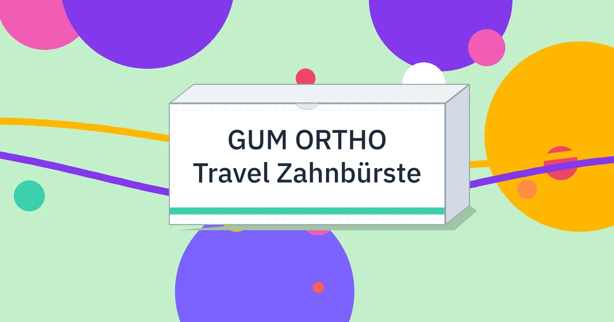 Symbolbild: Packung mit der Aufschrift GUM ORTHO Travel Zahnbürste (PZN 10093451) – Verfügbarkeit und Bezug in Apotheken in Frankfurt am Main