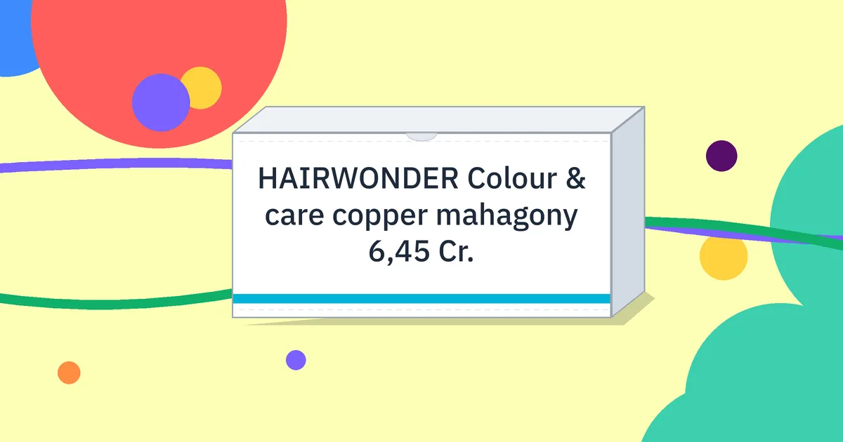 Symbolbild: Packung mit der Aufschrift HAIRWONDER Colour & care copper mahagony 6,45 Cr. (PZN 11028183) – Verfügbarkeit und Bezug in Apotheken in Frankfurt am Main