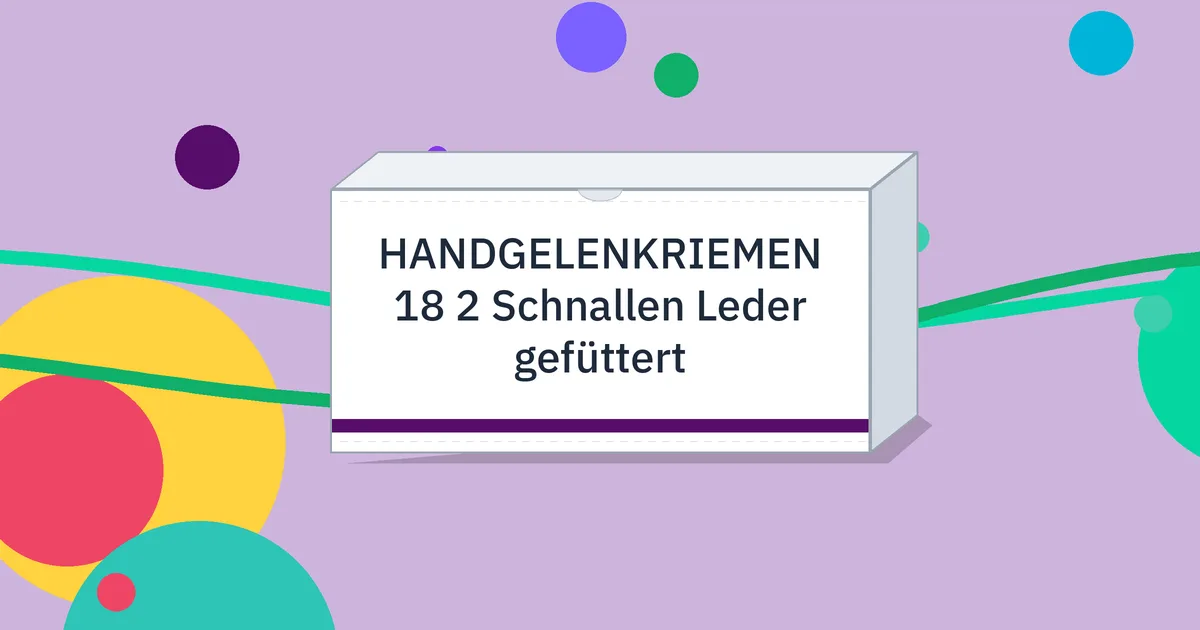 Symbolbild: Packung mit der Aufschrift HANDGELENKRIEMEN 18 2 Schnallen Leder gefüttert (PZN 04998113) – Verfügbarkeit und Bezug in Apotheken in Frankfurt am Main