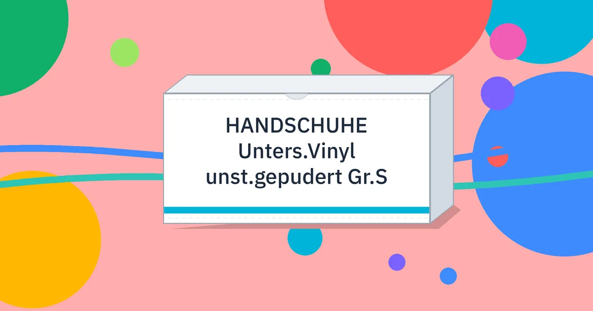 Symbolbild: Packung mit der Aufschrift HANDSCHUHE Unters.Vinyl unst.gepudert Gr.S (PZN 04980165) – Verfügbarkeit und Bezug in Apotheken in Frankfurt am Main