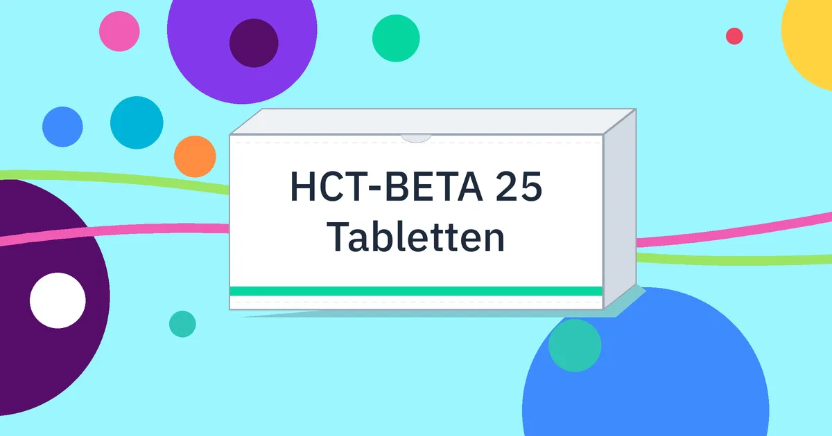 Symbolbild: Packung mit der Aufschrift HCT-BETA 25 Tabletten (PZN 00580351) – Verfügbarkeit und Bezug in Apotheken in Frankfurt am Main