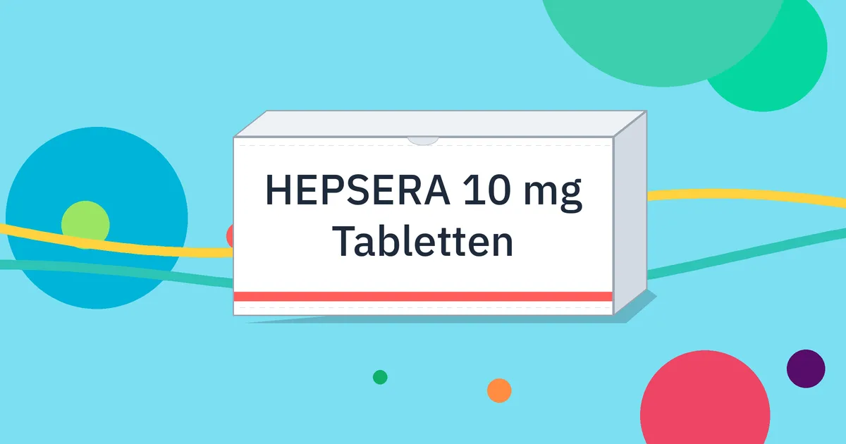 Symbolbild: Packung mit der Aufschrift HEPSERA 10 mg Tabletten (PZN 16509645) – Verfügbarkeit und Bezug in Apotheken in Frankfurt am Main
