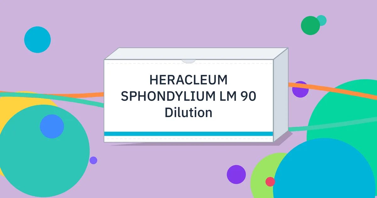Symbolbild: Packung mit der Aufschrift HERACLEUM SPHONDYLIUM LM 90 Dilution (PZN 13552853) – Verfügbarkeit und Bezug in Apotheken in Frankfurt am Main