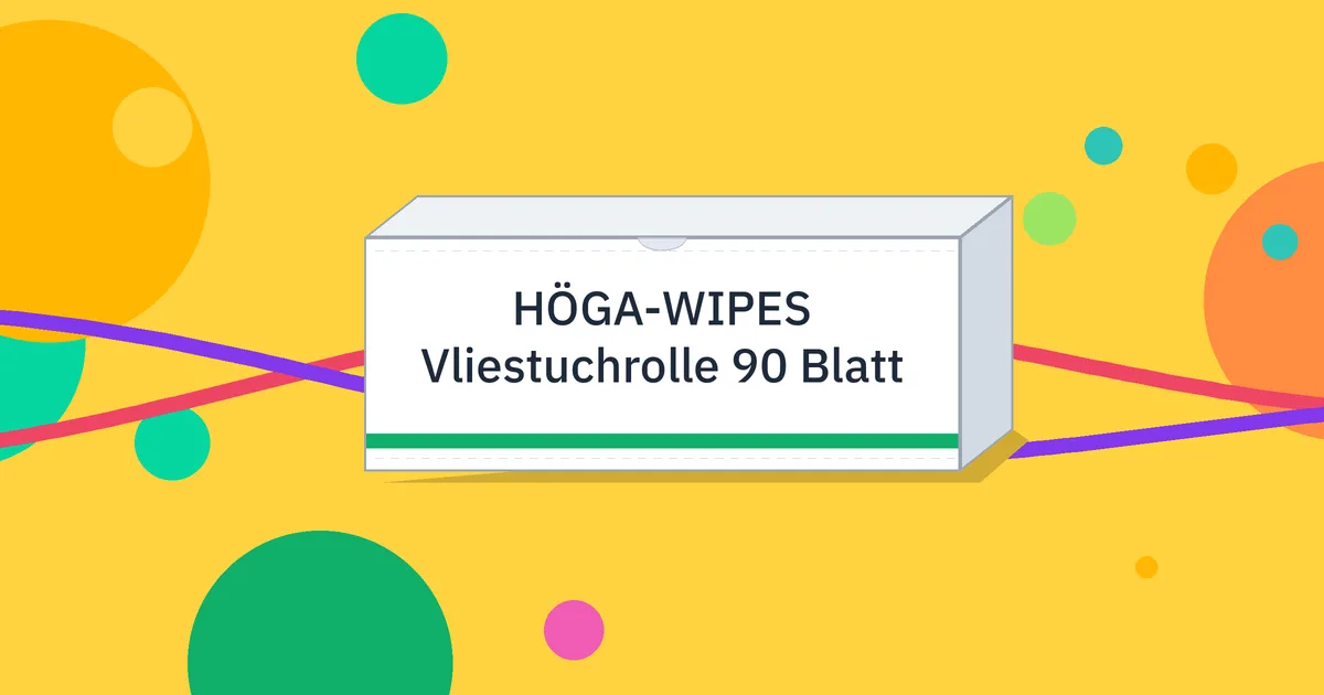 Symbolbild: Packung mit der Aufschrift HÖGA-WIPES Vliestuchrolle 90 Blatt (PZN 10319300) – Verfügbarkeit und Bezug in Apotheken in Frankfurt am Main