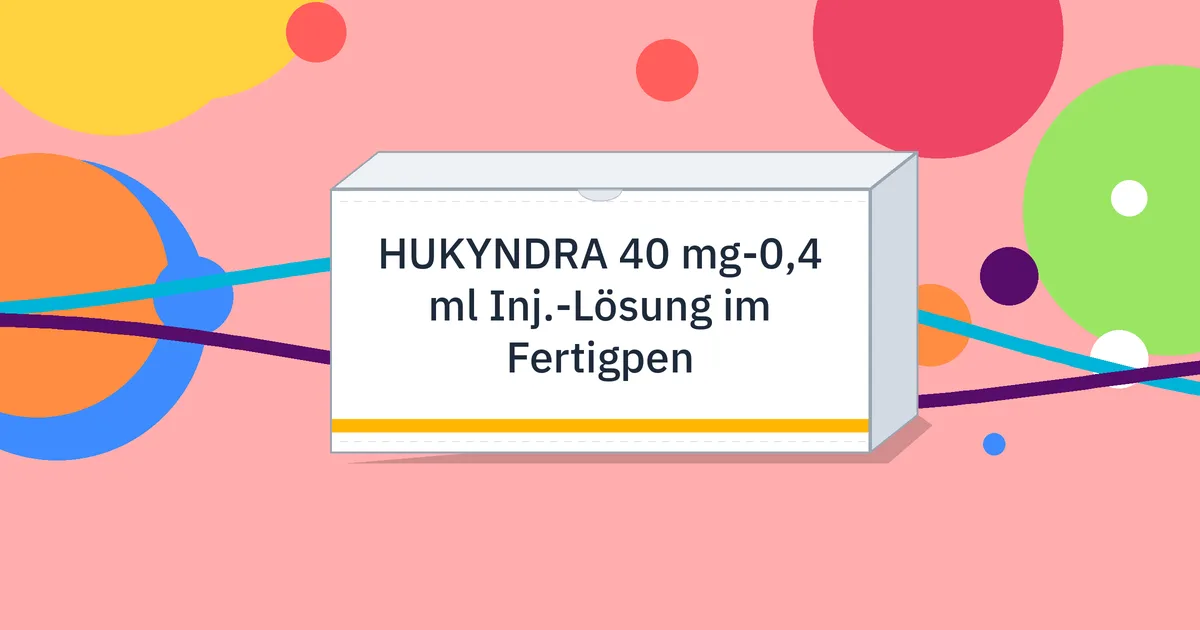 Symbolbild: Packung mit der Aufschrift HUKYNDRA 40 mg-0,4 ml Inj.-Lösung im Fertigpen (PZN 18300872) – Verfügbarkeit und Bezug in Apotheken in Frankfurt am Main