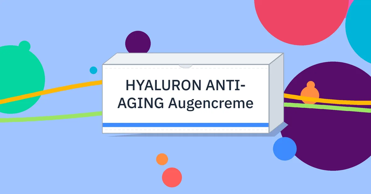 Symbolbild: Packung mit der Aufschrift HYALURON ANTI-AGING Augencreme (PZN 19709706) – Verfügbarkeit und Bezug in Apotheken in Frankfurt am Main