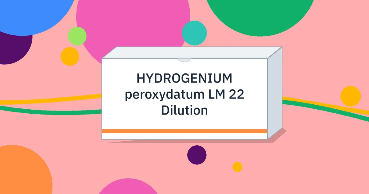 Symbolbild: Packung mit der Aufschrift HYDROGENIUM peroxydatum LM 22 Dilution (PZN 13557359) – Verfügbarkeit und Bezug in Apotheken in Frankfurt am Main