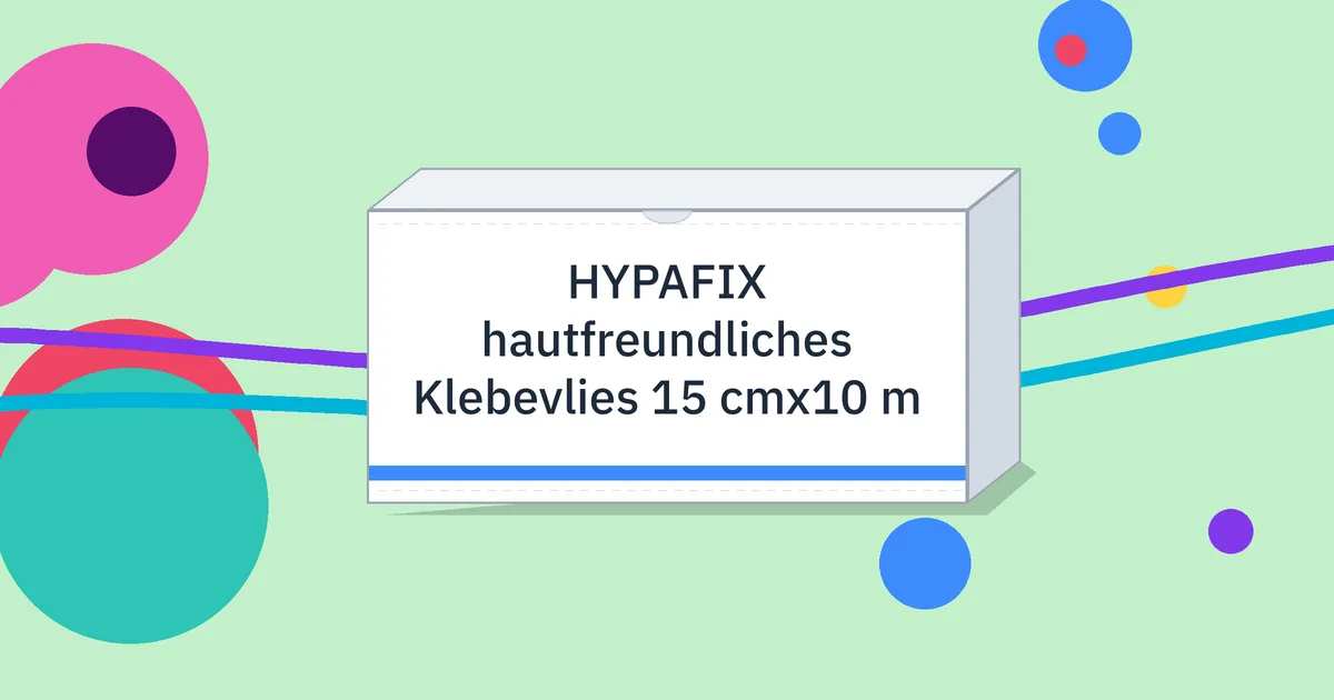 Symbolbild: Packung mit der Aufschrift HYPAFIX hautfreundliches Klebevlies 15 cmx10 m (PZN 18719447) – Verfügbarkeit und Bezug in Apotheken in Frankfurt am Main