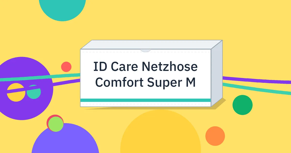 Symbolbild: Packung mit der Aufschrift ID Care Netzhose Comfort Super M (PZN 18874171) – Verfügbarkeit und Bezug in Apotheken in Frankfurt am Main