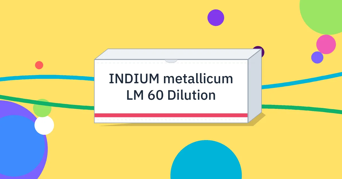 Symbolbild: Packung mit der Aufschrift INDIUM metallicum LM 60 Dilution (PZN 12912806) – Verfügbarkeit und Bezug in Apotheken in Frankfurt am Main