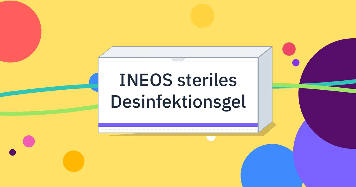 Symbolbild: Packung mit der Aufschrift INEOS steriles Desinfektionsgel (PZN 17875866) – Verfügbarkeit und Bezug in Apotheken in Frankfurt am Main