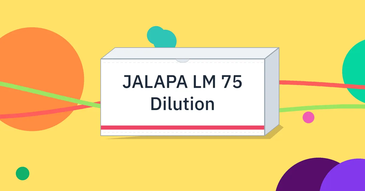Symbolbild: Packung mit der Aufschrift JALAPA LM 75 Dilution (PZN 13562142) – Verfügbarkeit und Bezug in Apotheken in Frankfurt am Main