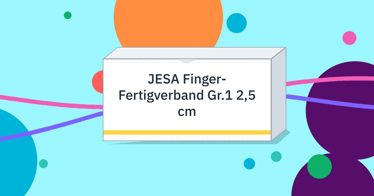 Symbolbild: Packung mit der Aufschrift JESA Finger-Fertigverband Gr.1 2,5 cm (PZN 10417296) – Verfügbarkeit und Bezug in Apotheken in Frankfurt am Main