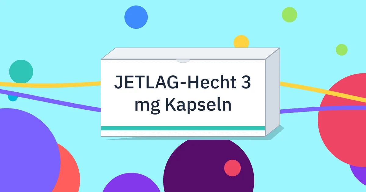 Symbolbild: Packung mit der Aufschrift JETLAG-Hecht 3 mg Kapseln (PZN 08882488) – Verfügbarkeit und Bezug in Apotheken in Frankfurt am Main