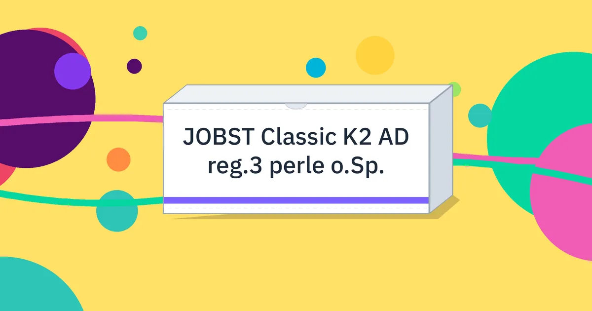 Symbolbild: Packung mit der Aufschrift JOBST Classic K2 AD reg.3 perle o.Sp. (PZN 10726005) – Verfügbarkeit und Bezug in Apotheken in Frankfurt am Main
