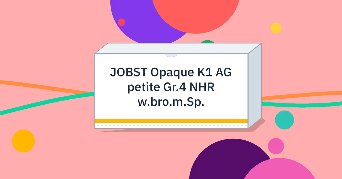 Symbolbild: Packung mit der Aufschrift JOBST Opaque K1 AG petite Gr.4 NHR w.bro.m.Sp. (PZN 13084760) – Verfügbarkeit und Bezug in Apotheken in Frankfurt am Main
