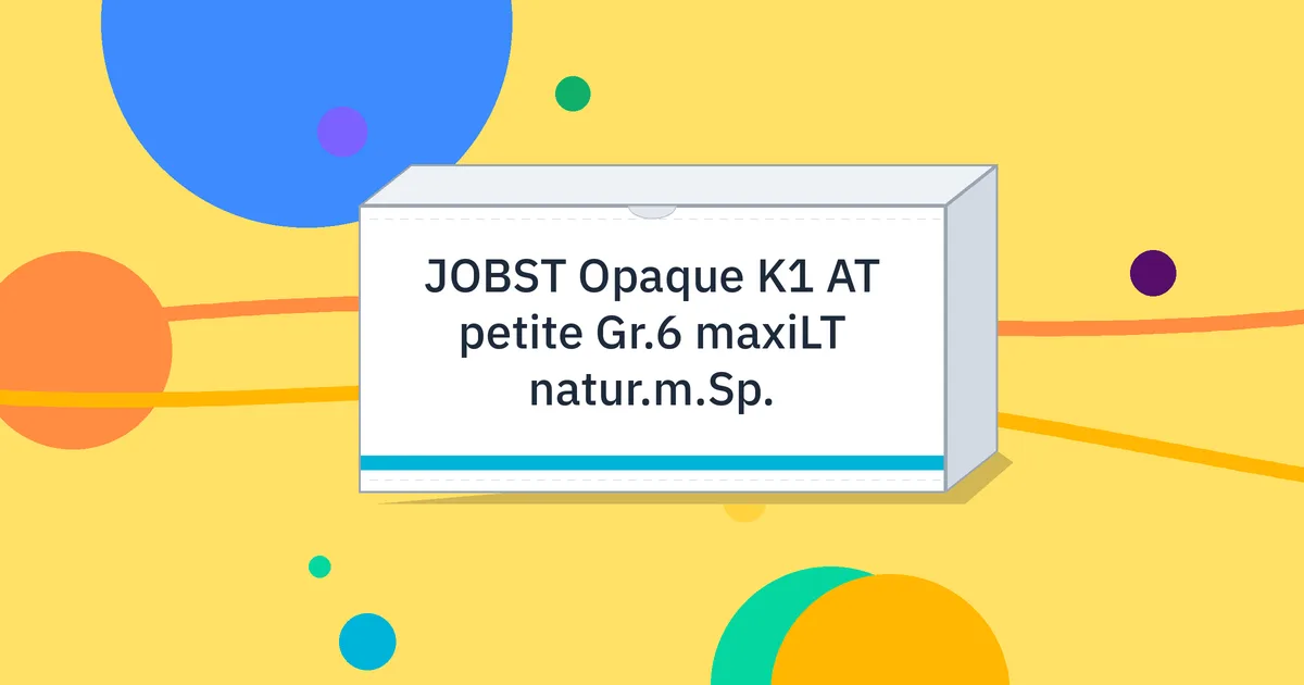 Symbolbild: Packung mit der Aufschrift JOBST Opaque K1 AT petite Gr.6 maxiLT natur.m.Sp. (PZN 13102854) – Verfügbarkeit und Bezug in Apotheken in Frankfurt am Main