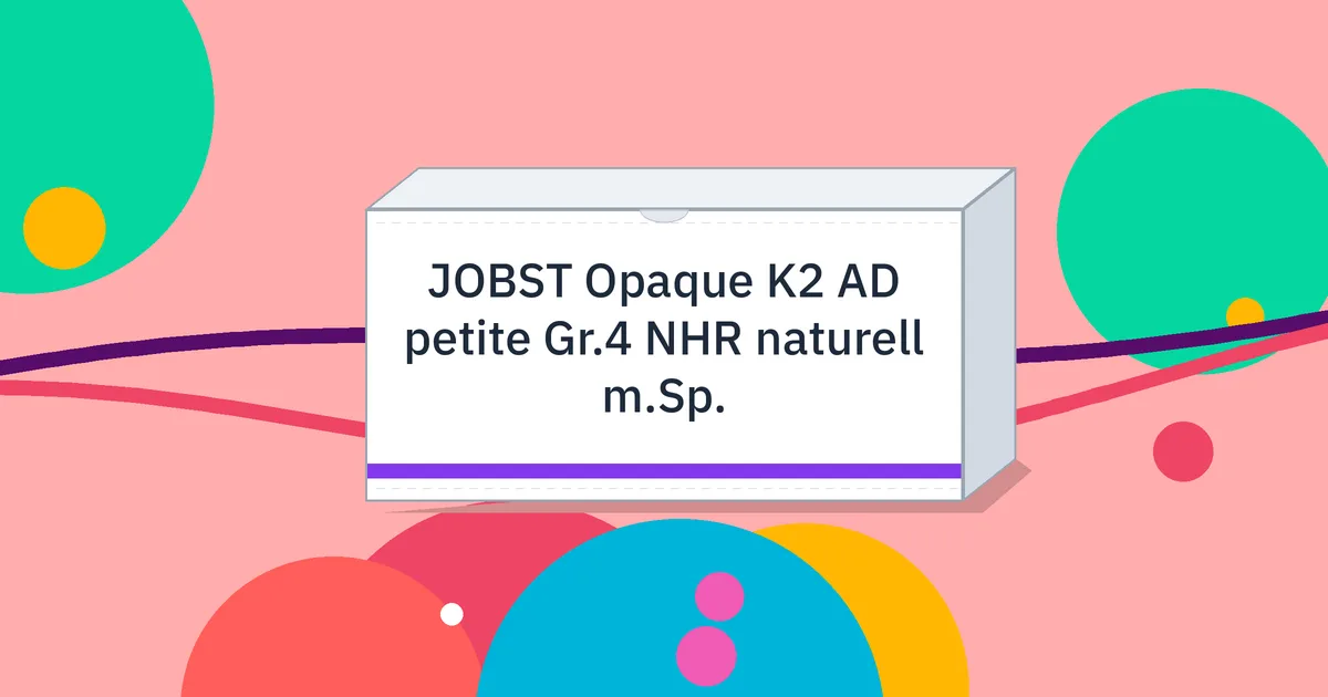 Symbolbild: Packung mit der Aufschrift JOBST Opaque K2 AD petite Gr.4 NHR naturell m.Sp. (PZN 13108963) – Verfügbarkeit und Bezug in Apotheken in Frankfurt am Main