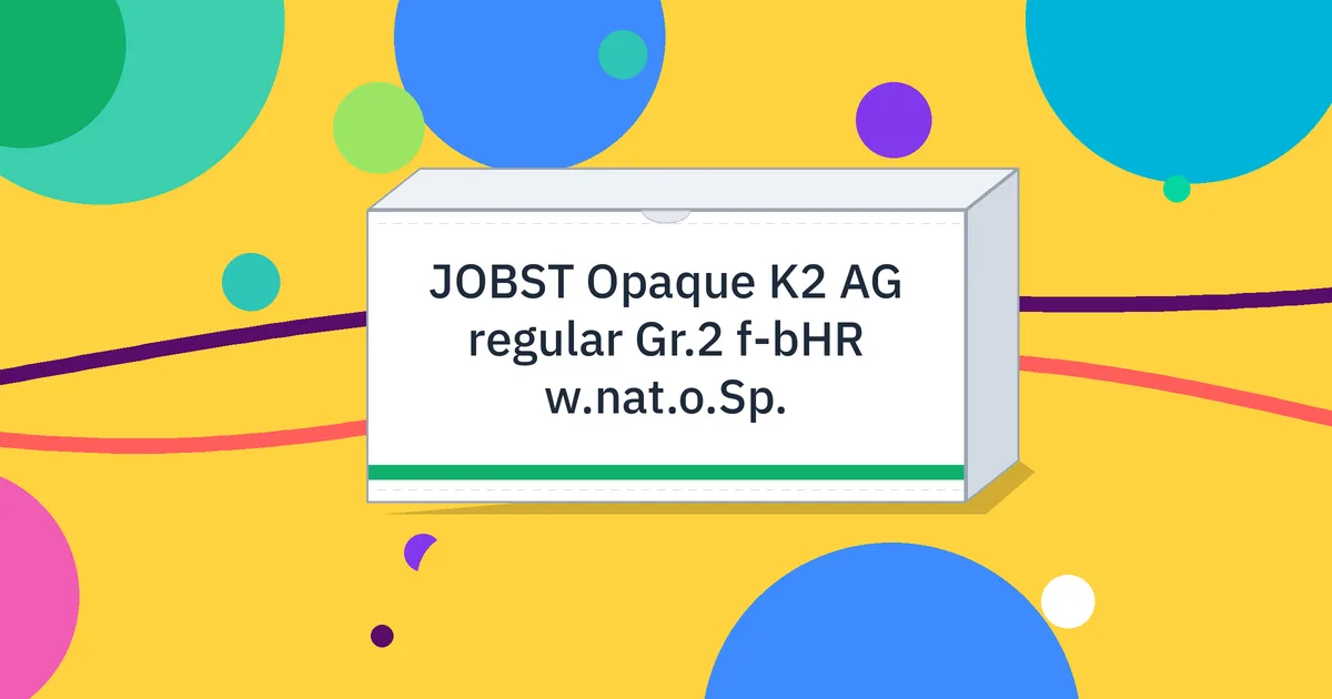 Symbolbild: Packung mit der Aufschrift JOBST Opaque K2 AG regular Gr.2 f-bHR w.nat.o.Sp. (PZN 11253187) – Verfügbarkeit und Bezug in Apotheken in Frankfurt am Main
