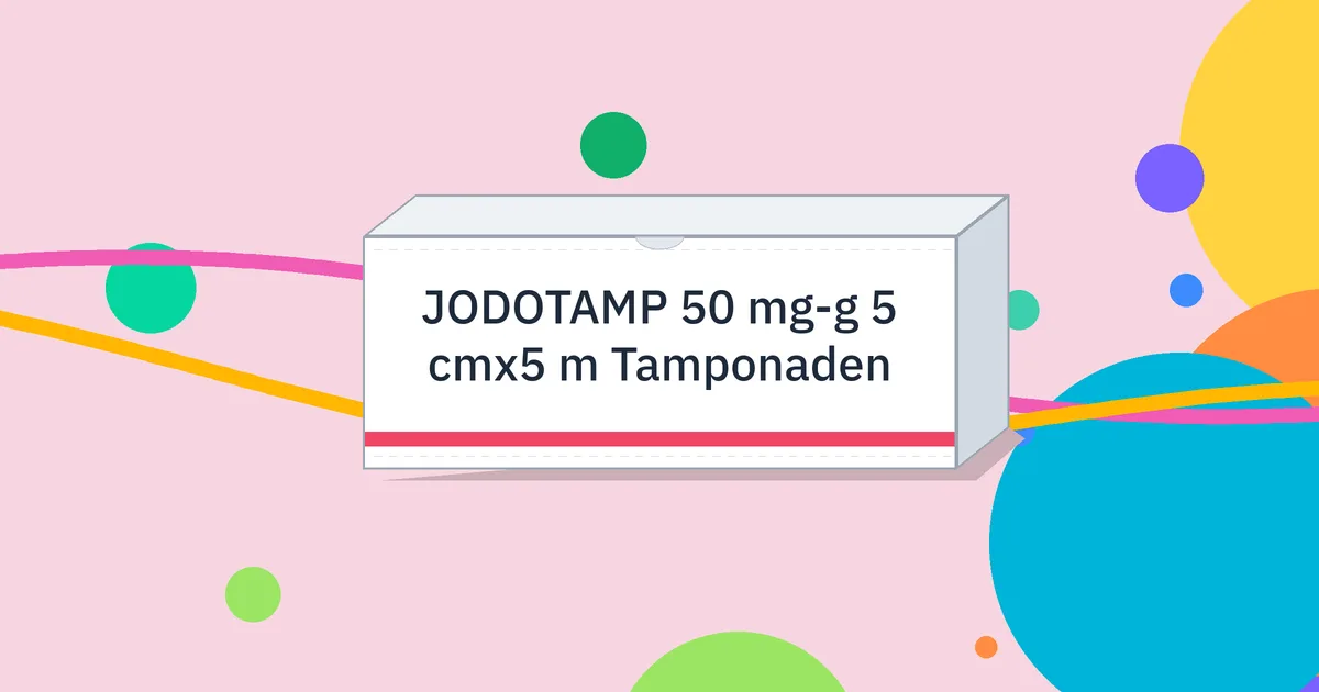 Symbolbild: Packung mit der Aufschrift JODOTAMP 50 mg-g 5 cmx5 m Tamponaden (PZN 02145820) – Verfügbarkeit und Bezug in Apotheken in Frankfurt am Main
