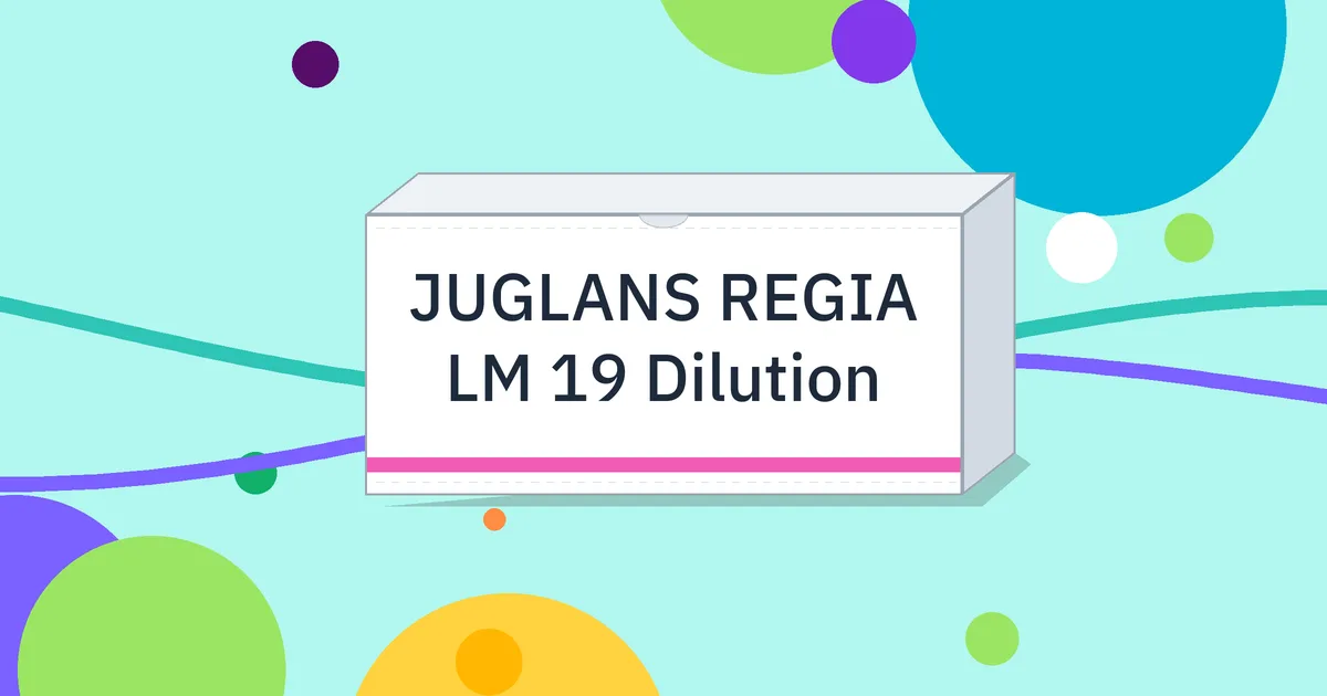 Symbolbild: Packung mit der Aufschrift JUGLANS REGIA LM 19 Dilution (PZN 12916201) – Verfügbarkeit und Bezug in Apotheken in Frankfurt am Main